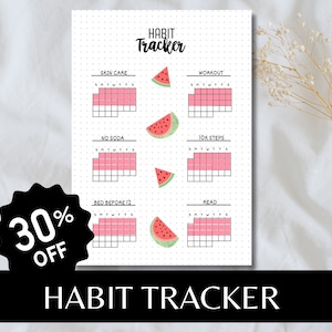 Habit Tracker, A5 Journal, Customisable, Positive Habits, Negative ...