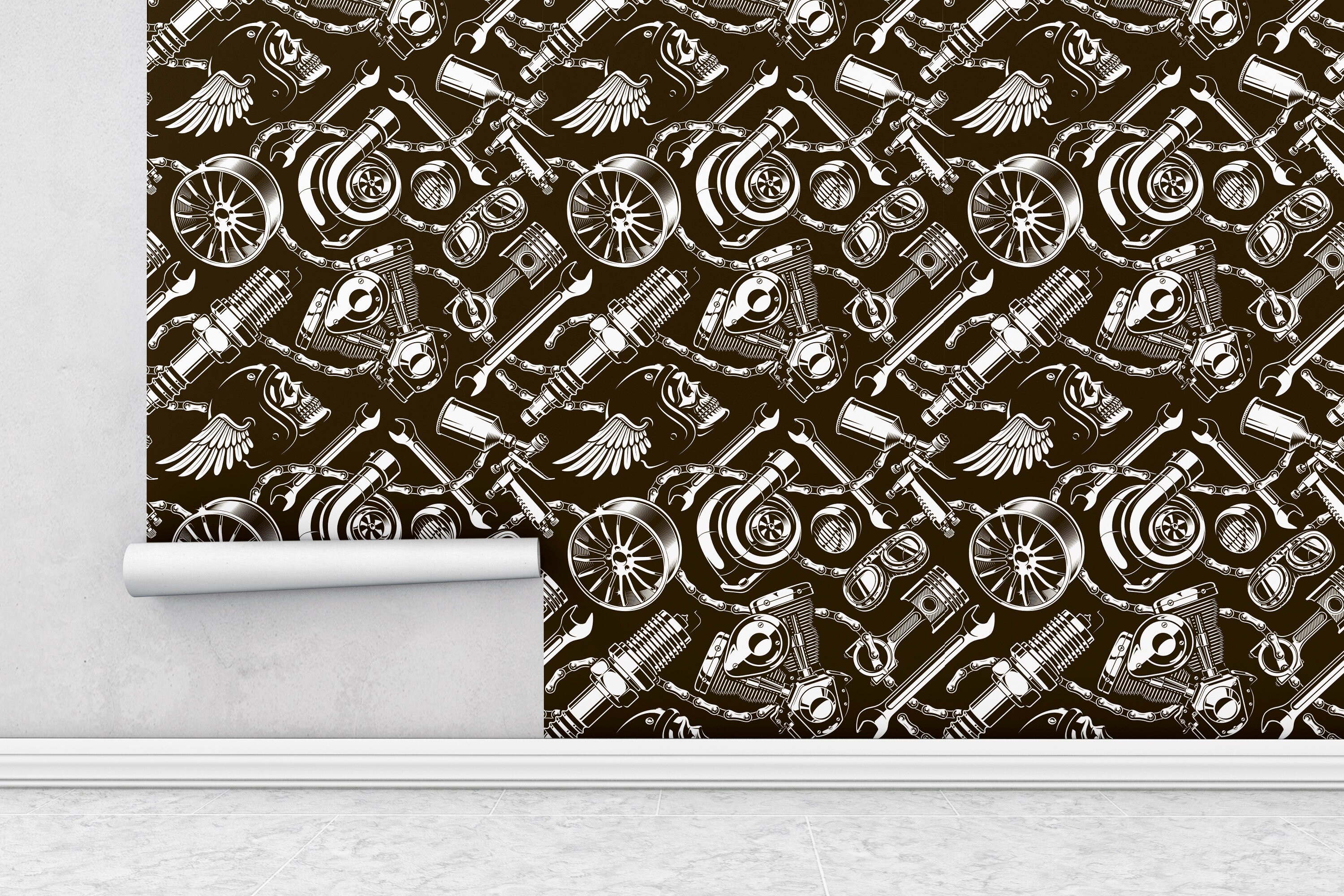 Car Parts Removable Peel and Stick Wallpaper Car Wallpaper Wall Decor ...