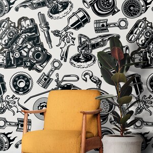 Car Parts Wallpaper Removable Peel and Stick Wallpaper Car Wallpaper ...