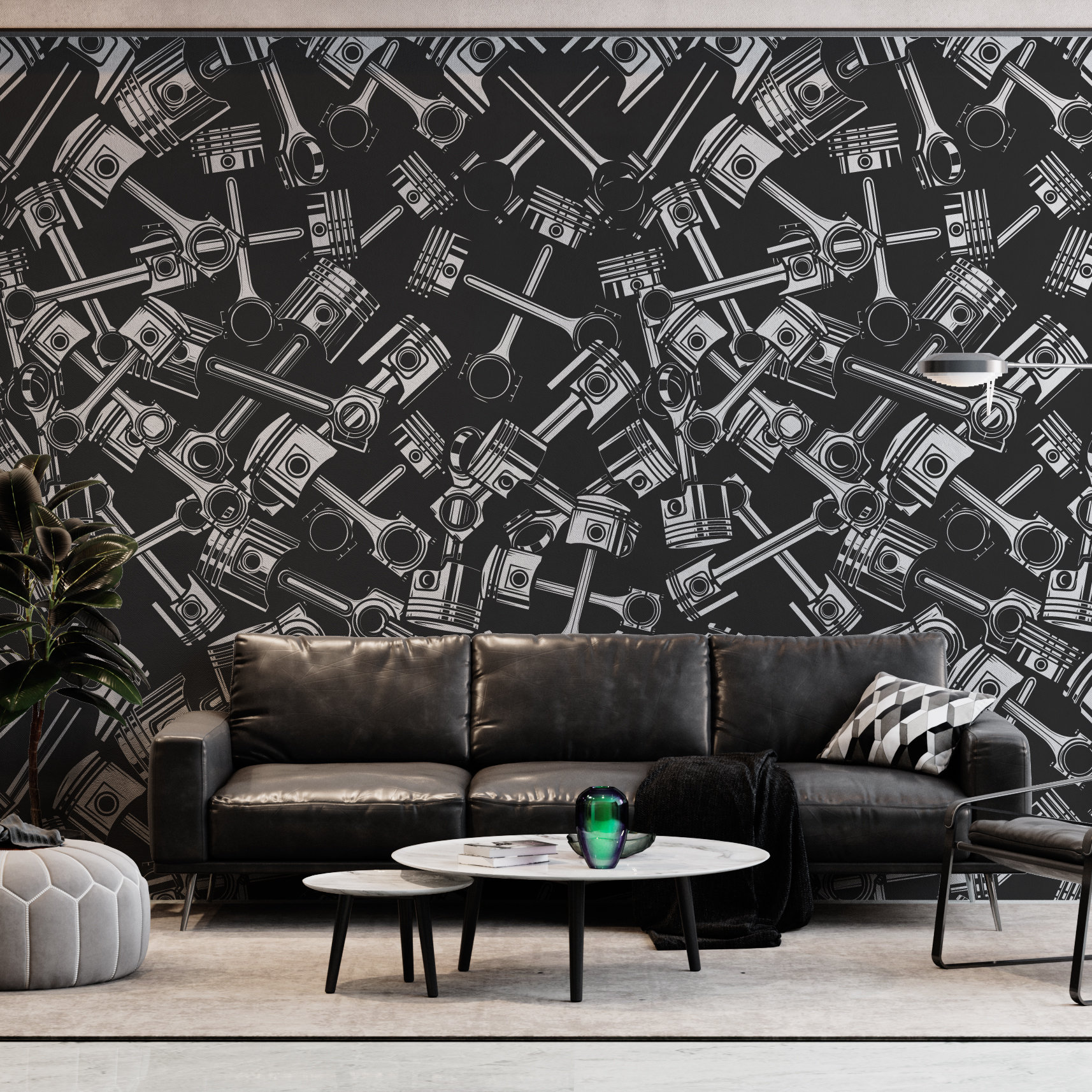 Car Engine Piston Wallpaper: Automotive Peel and Stick Wall Decor - Etsy