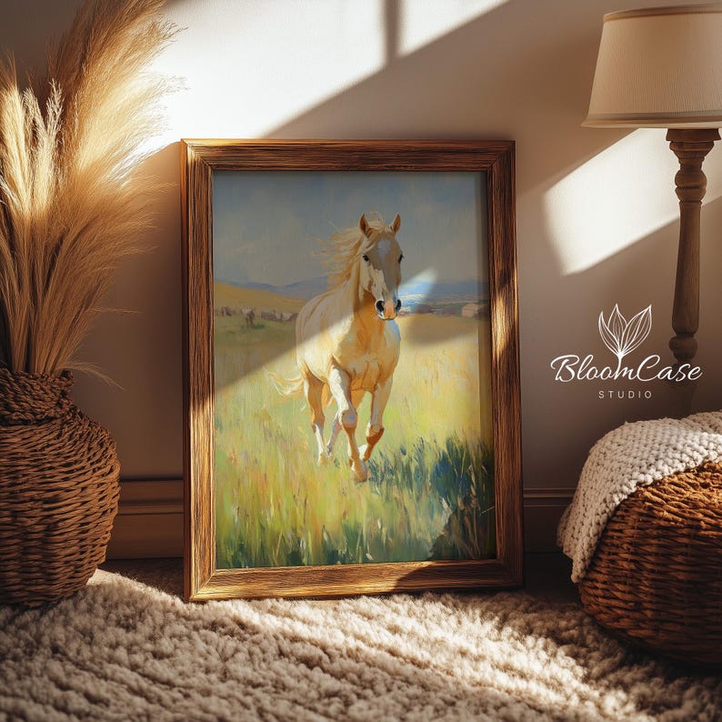 Palomino Horse Oil Painting - Digital Download Wall Art, Perfect Gift ...