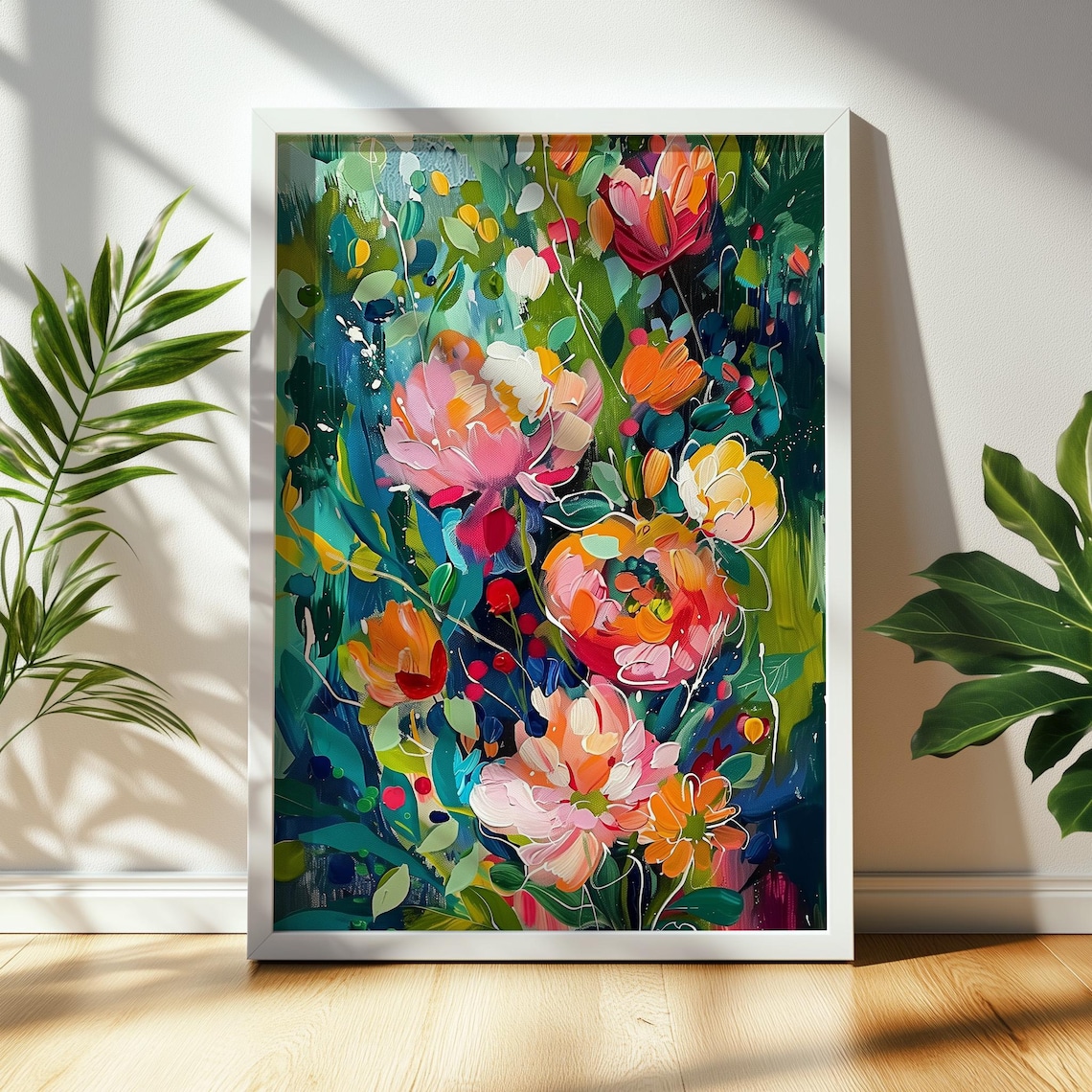 Abstract Floral Painting | Colorful Flower Print | Printable Digital ...