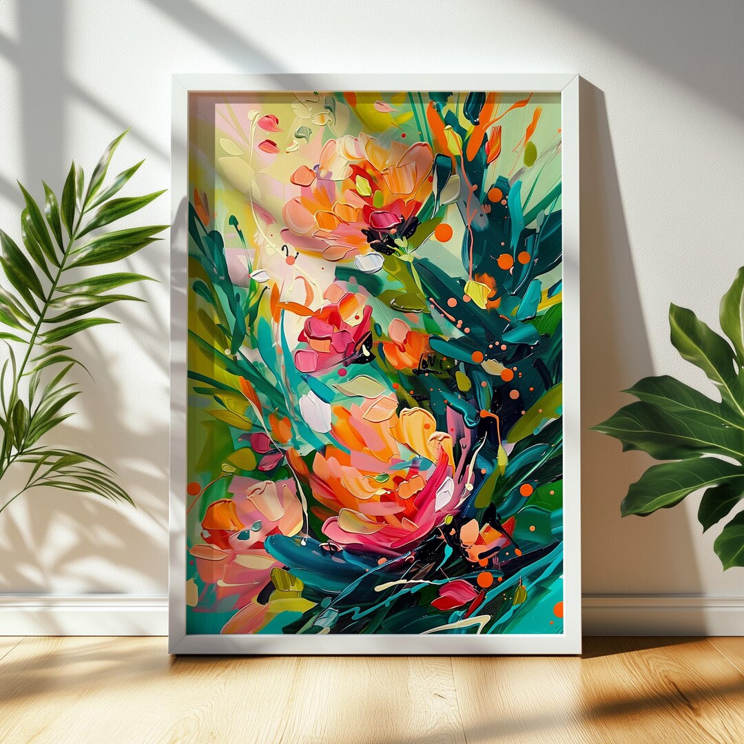 Abstract Floral Painting | Colorful Flower Print | Printable Digital ...