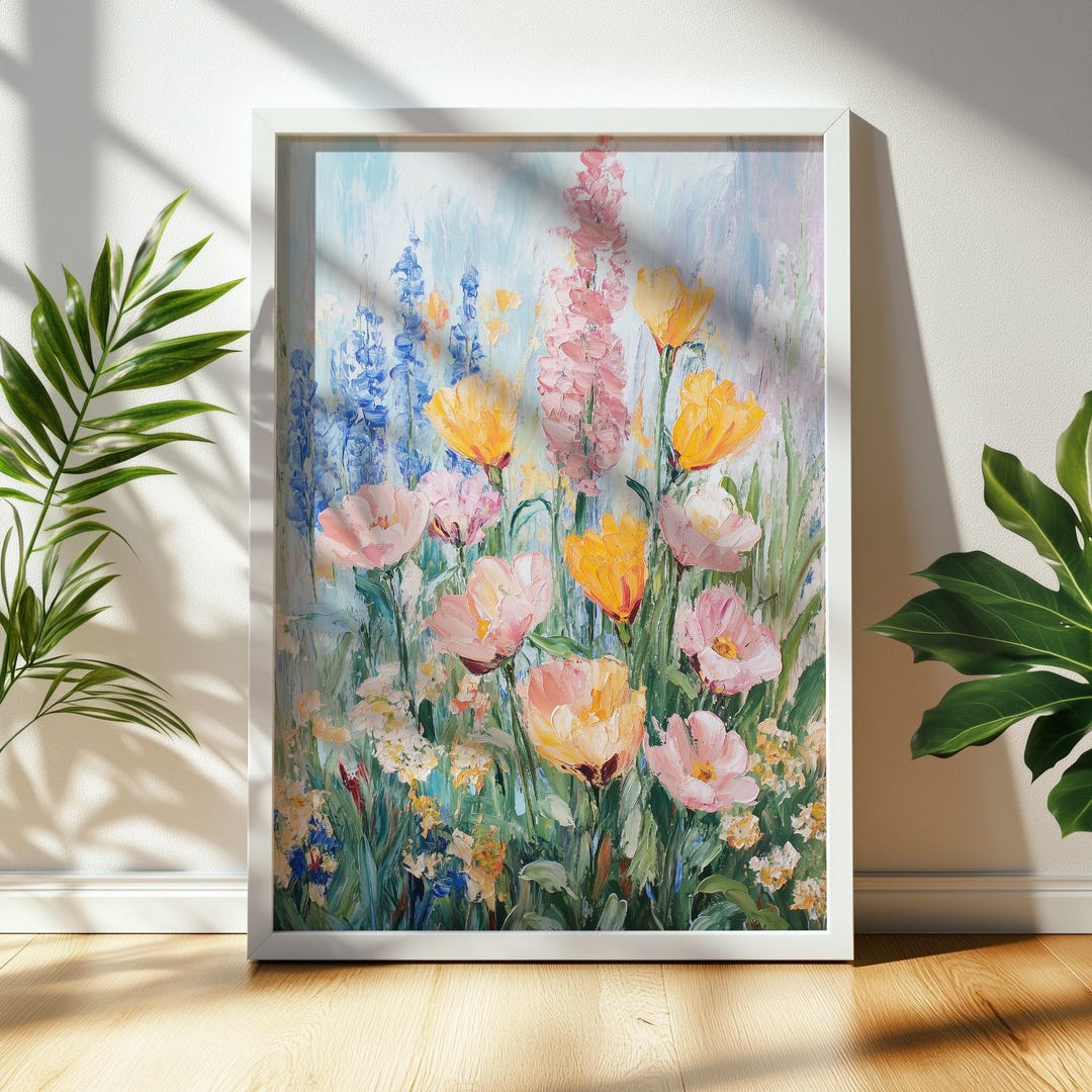 Spring in the Garden Painting | Soft Floral Art | Spring Flowers Oil ...