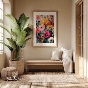 Abstract Floral Painting | Colorful Flower Print | Printable Digital ...