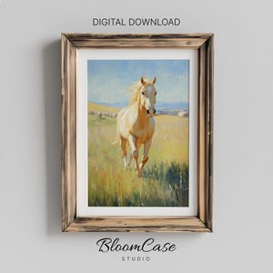 Palomino Horse Oil Painting - Digital Download Wall Art, Perfect Gift ...