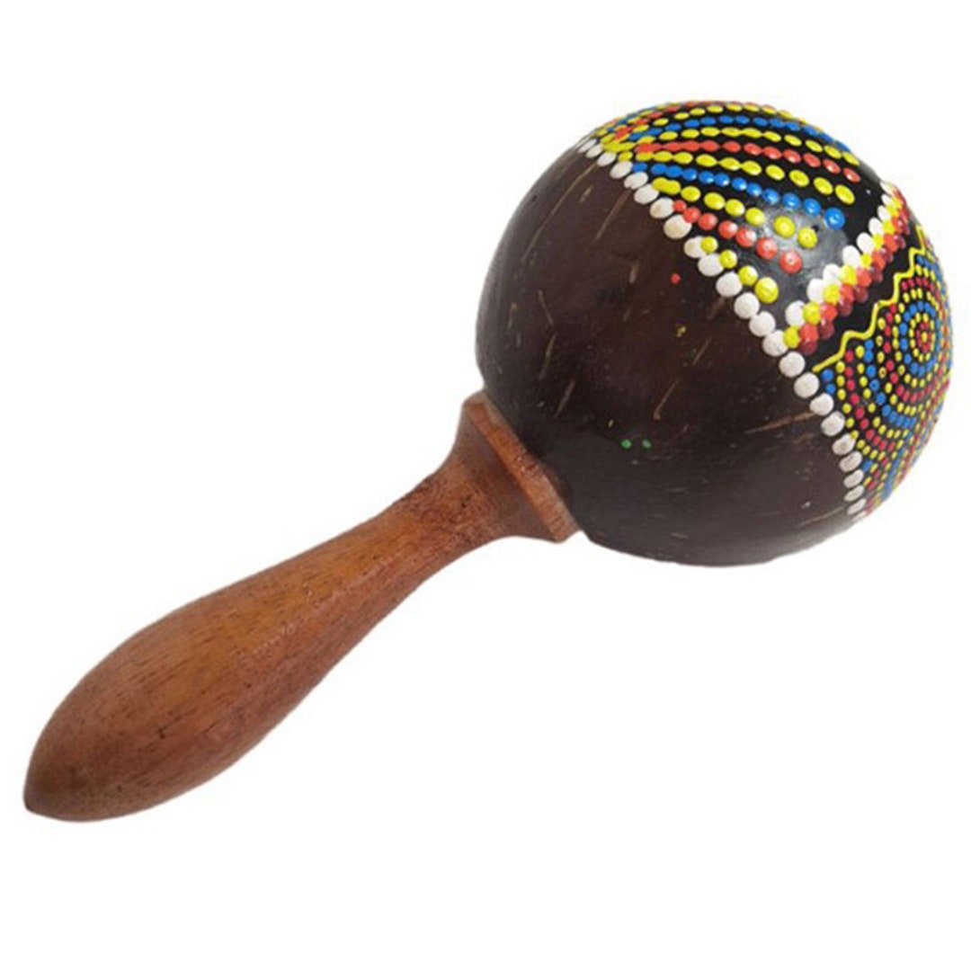 Shamanic Ceremonial Wooden Natural Coconut Shell Hand Hammer, Maracas ...