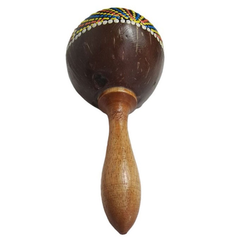 Shamanic Ceremonial Wooden Natural Coconut Shell Hand Hammer, Maracas ...