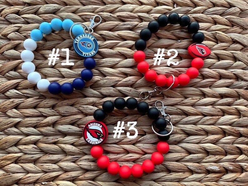 Sports Team Keychains/paci Clips and Wristlets - Etsy