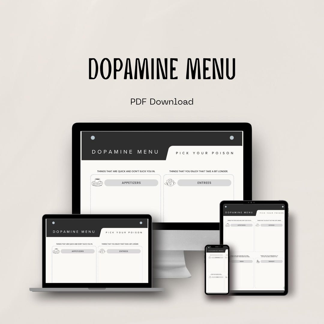 Dopamine Menu ADHD Resources Autism Resources Canva Google Docs PDF - Etsy