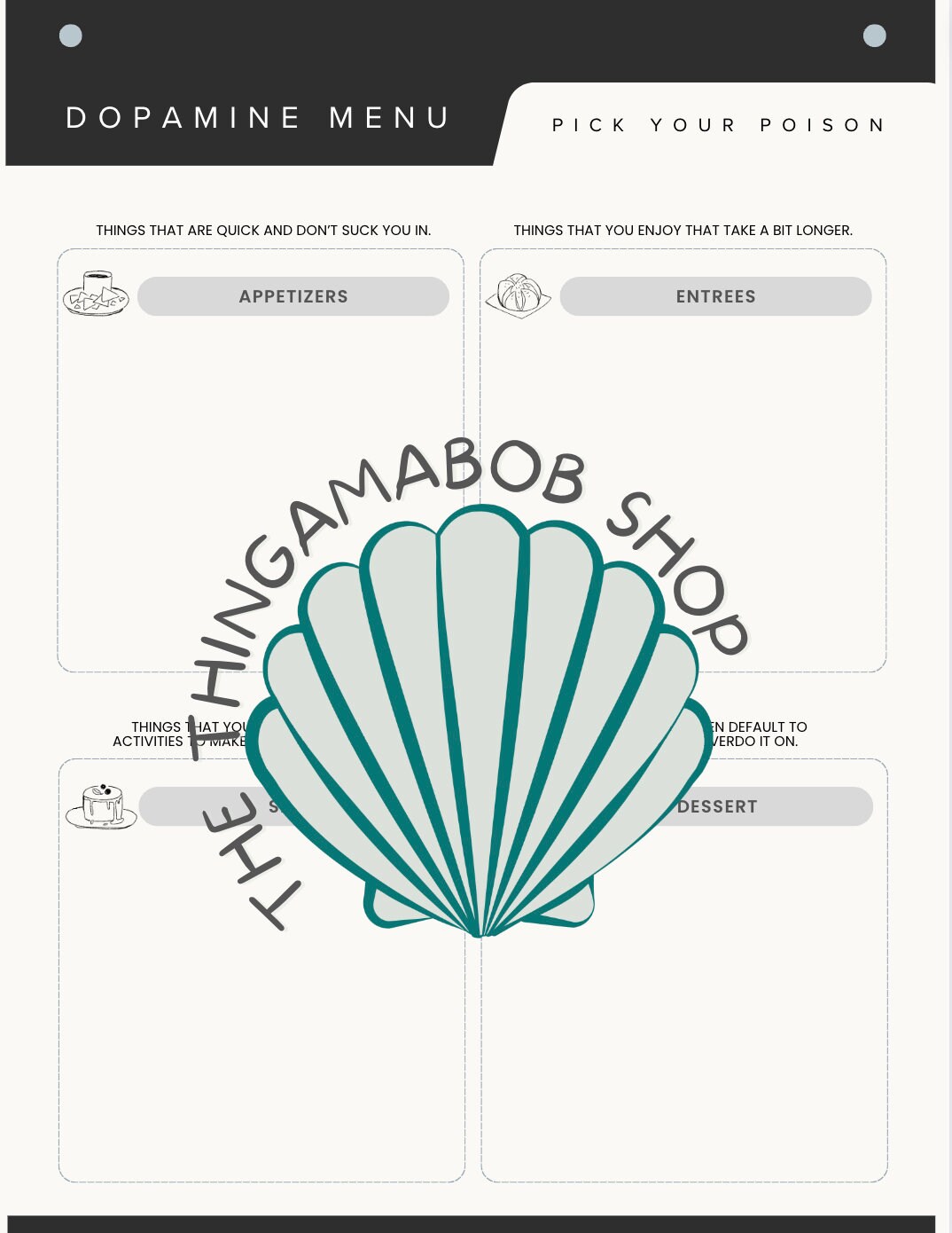 Dopamine Menu | ADHD Resources | Autism Resources - Etsy