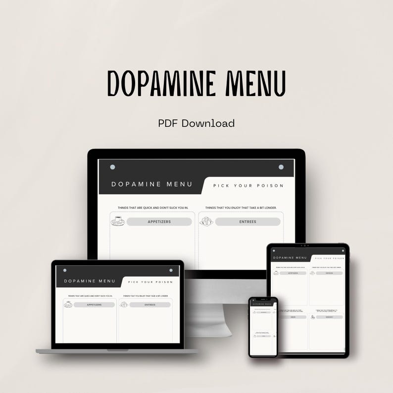 Dopamine Menu | ADHD Resources | Autism Resources - Etsy