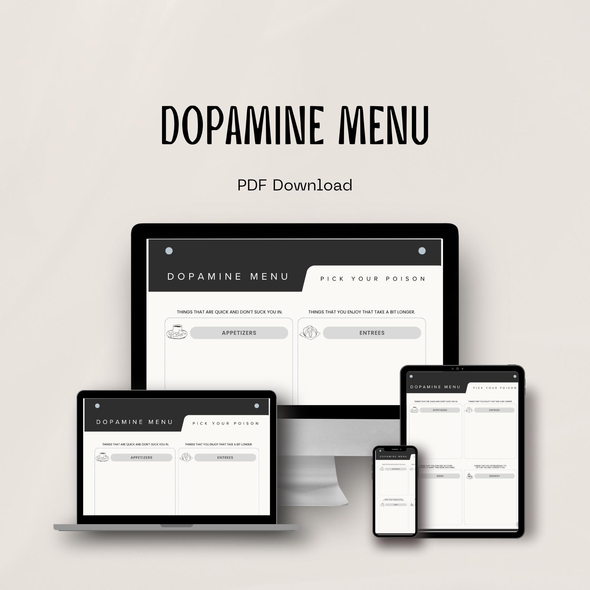 Dopamine Menu | ADHD Resources | Autism Resources - Etsy
