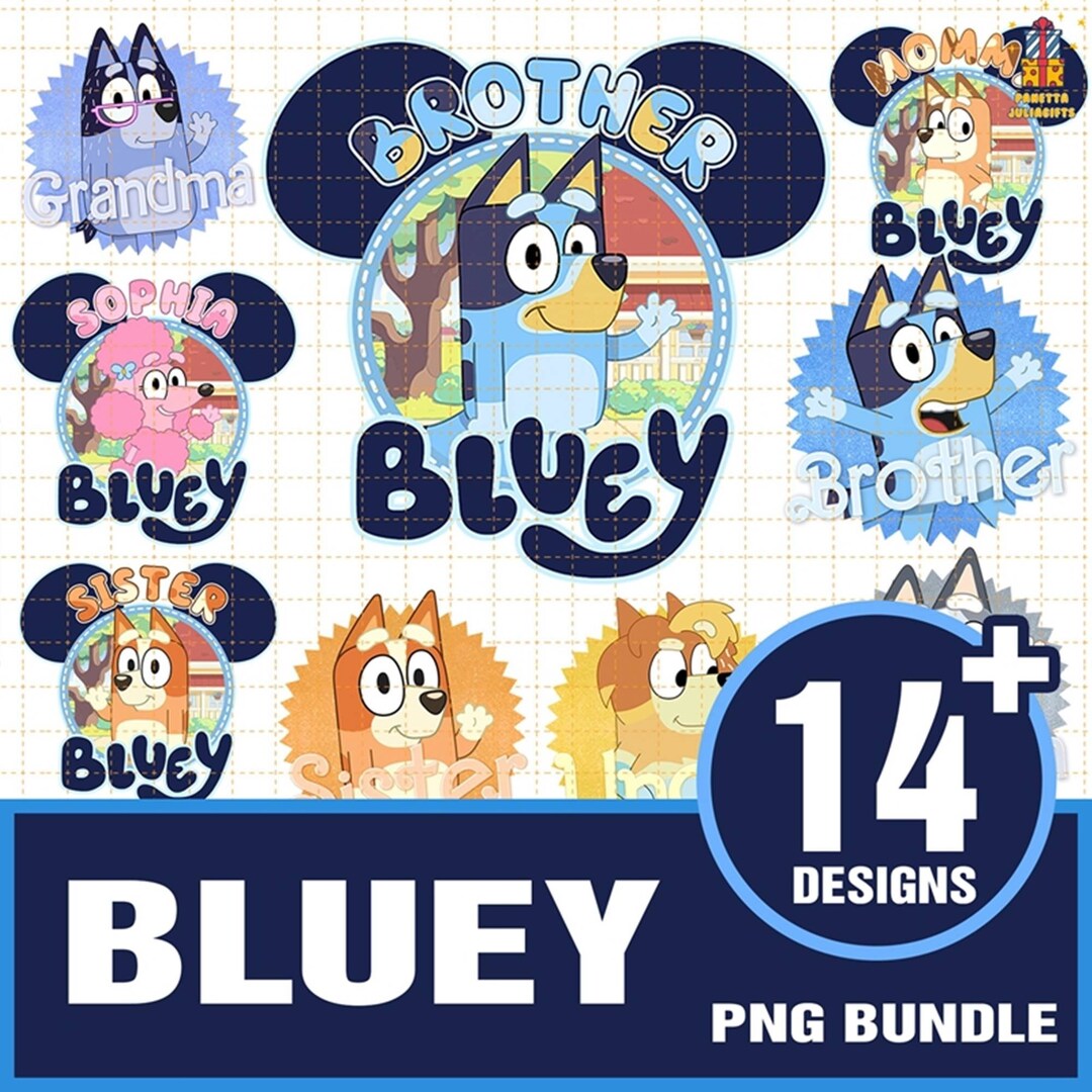 Bluey Family Png Bundle, Bluey Fathers Day Png, Bluey Family Png File ...