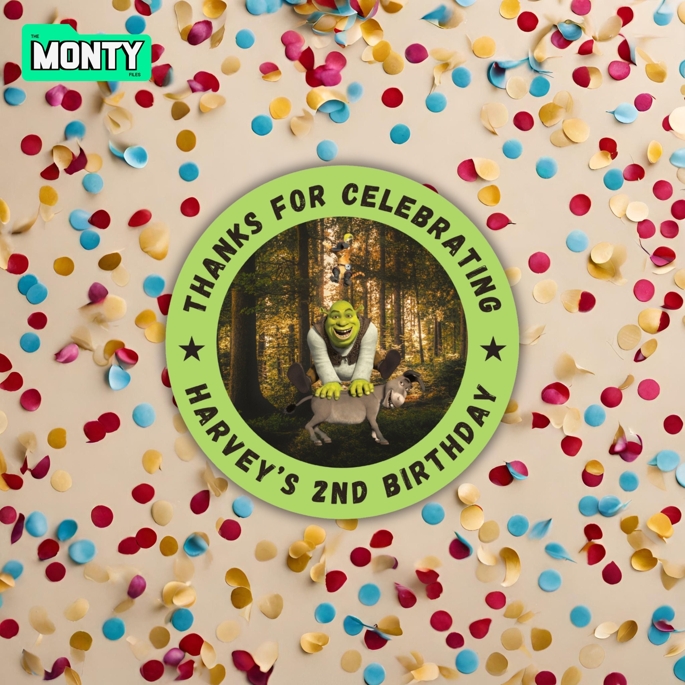Shrek Customizable Party Sticker Printables | Customizable Shrek ...