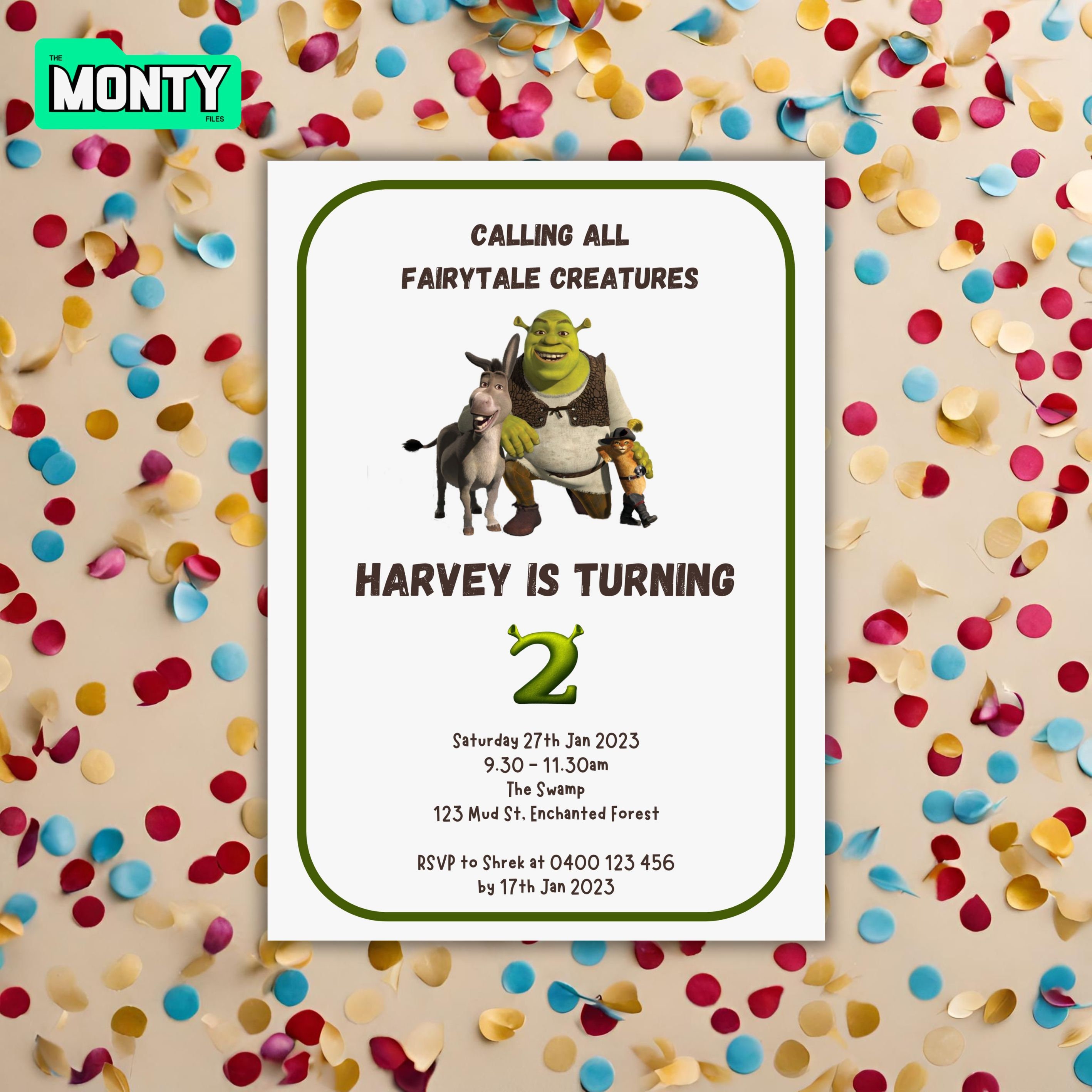 Shrek Fully Customizable Invitation Printables | Personalized Shrek ...