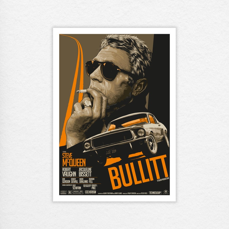 Bullitt Film Poster - Alternative Film Poster - Steve Mcqueen - Bullitt ...
