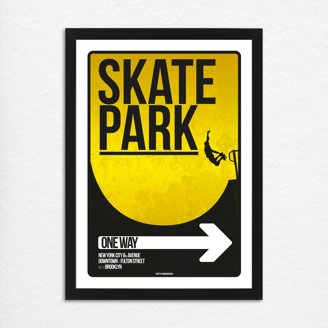 Skate Park Sign - Skateboarding - Skate Park Poster - Etsy