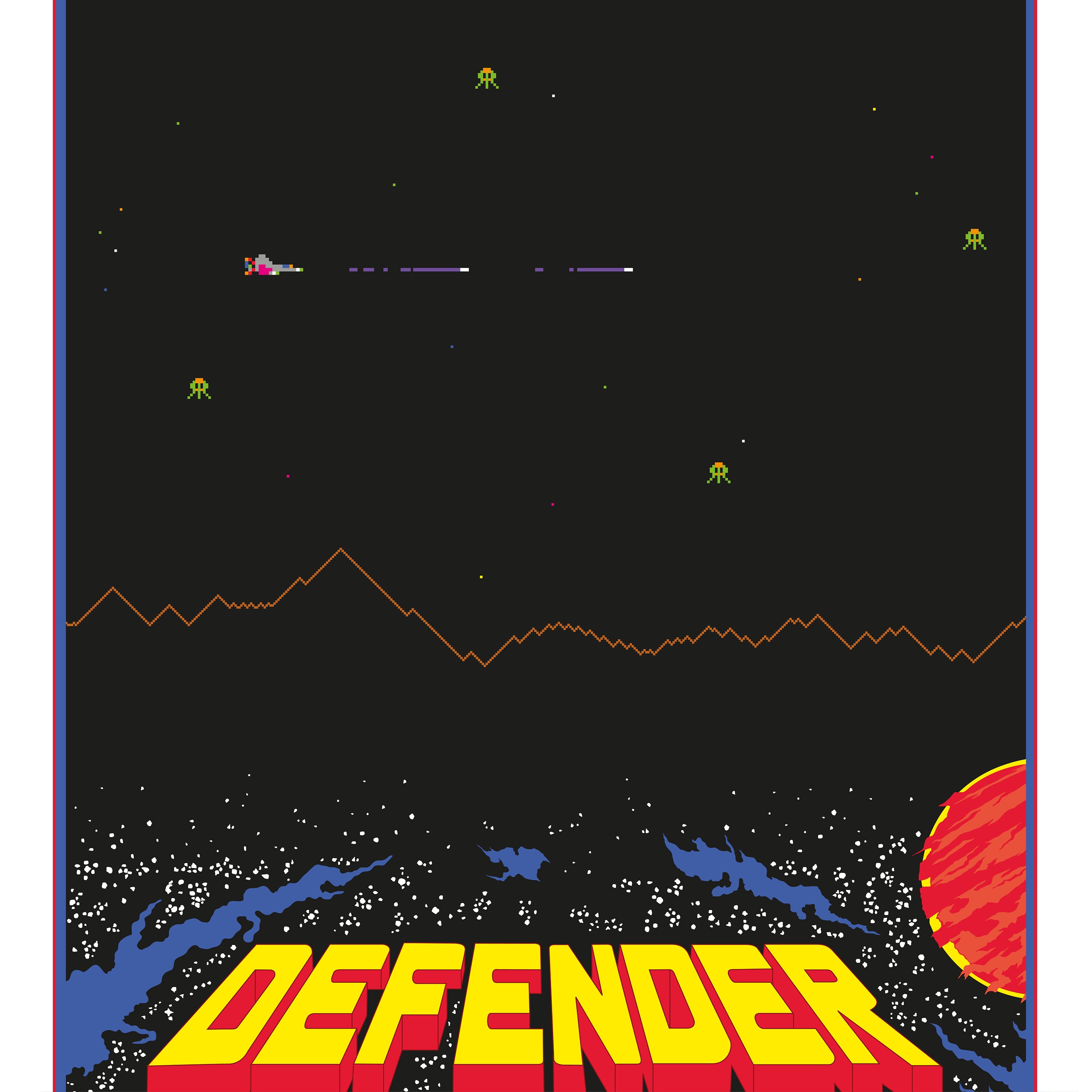 Defender Arcade Poster - Retro Arcade Poster - Defender Game 1981 - Etsy