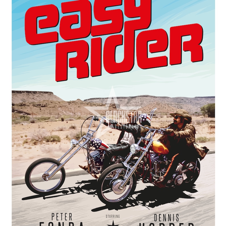 Easy Rider Film Poster: 1969 Retro Illustrated Print - Etsy