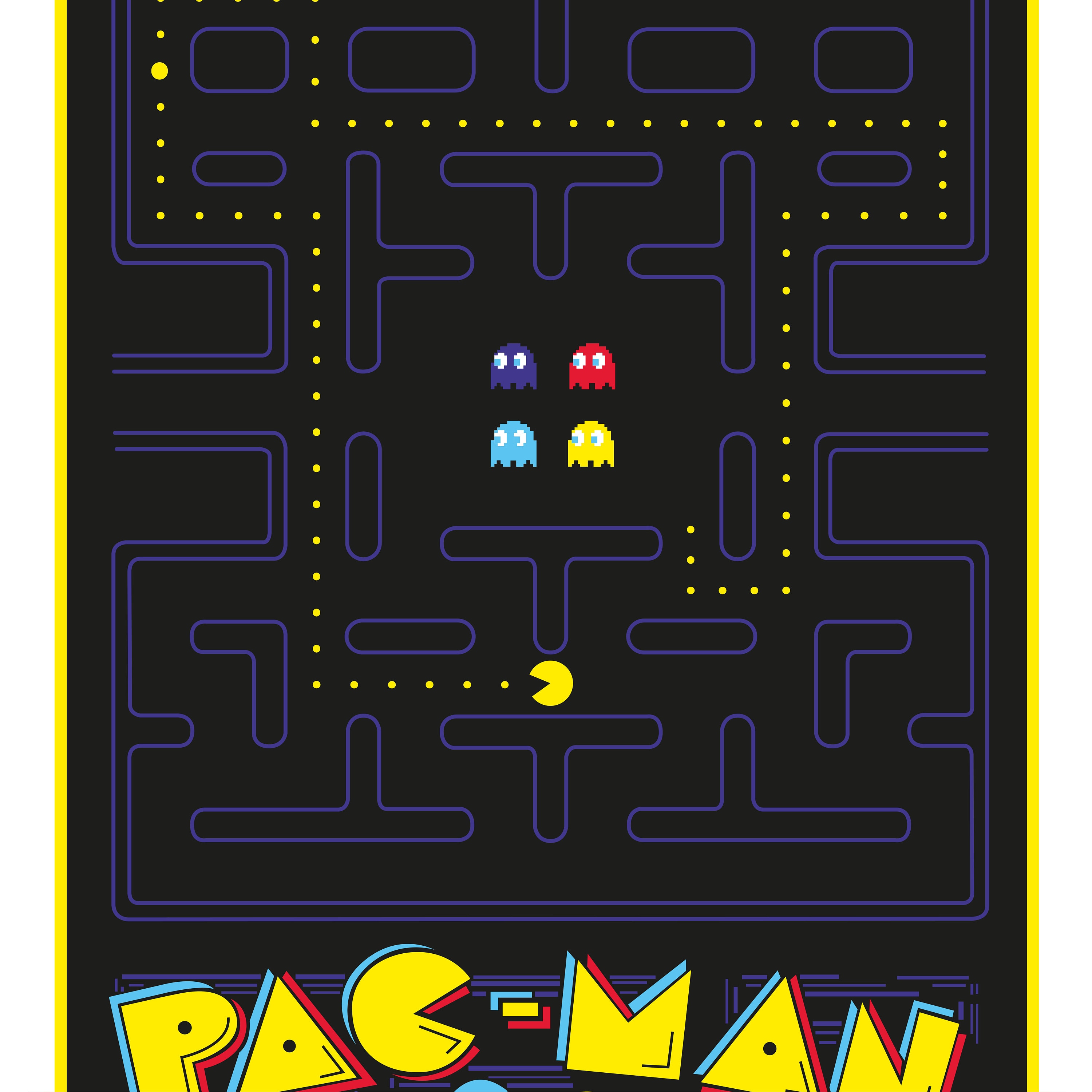 Pac Man Arcade Poster - Retro Arcade Poster - Pac Man Game 1980 - Etsy
