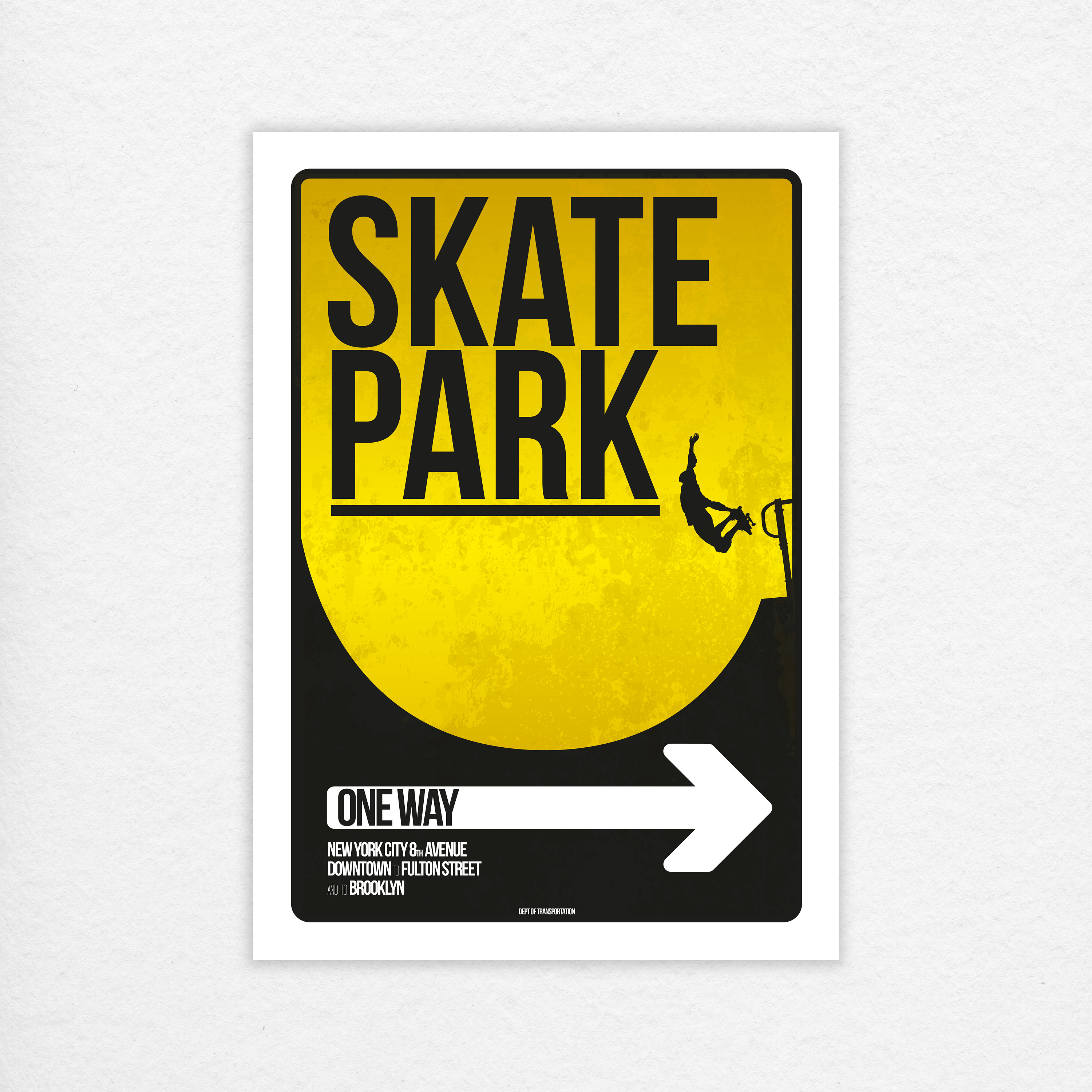Skate Park Poster: New York Sign Art, Skateboarder Gift - Etsy