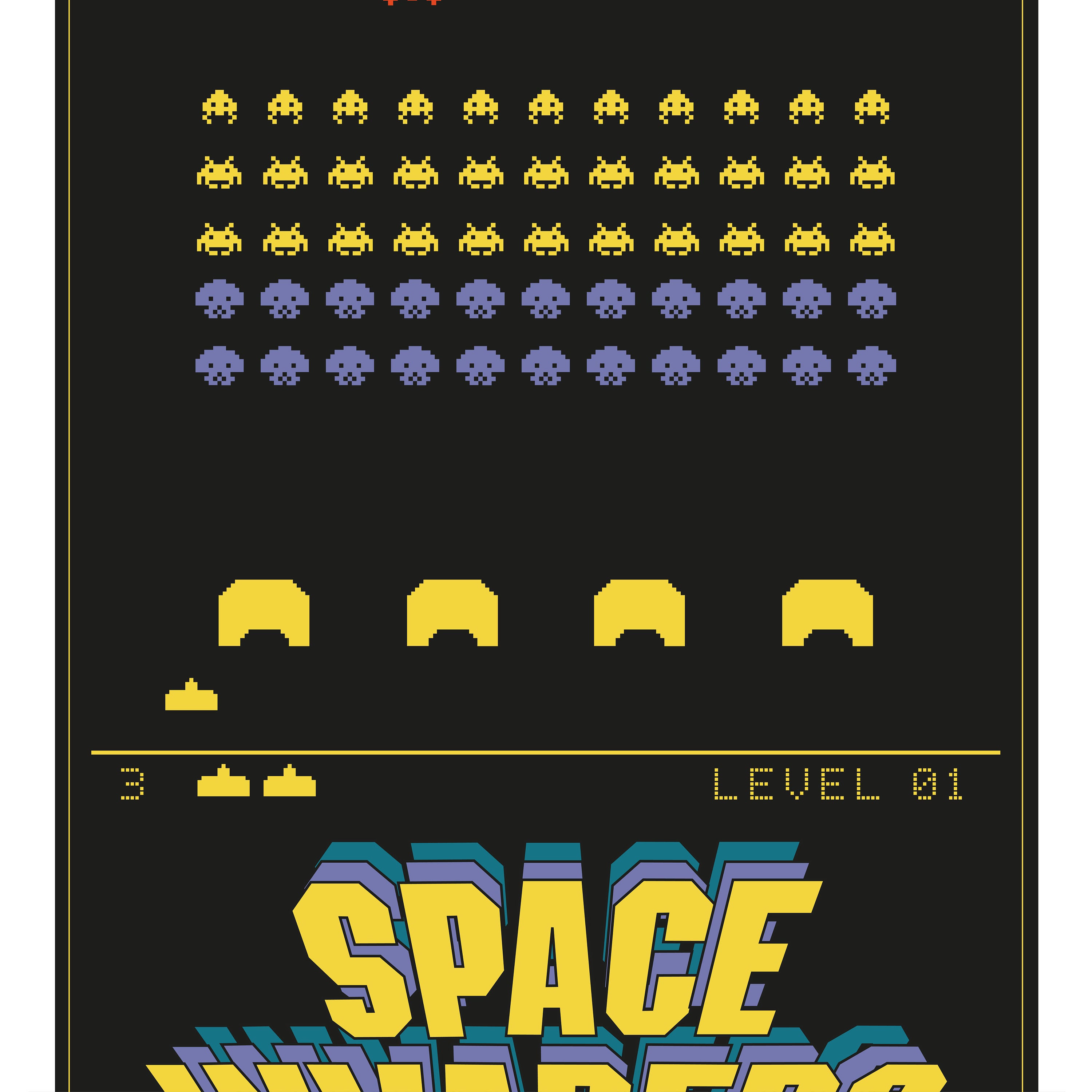 Space Invaders Arcade Poster - Retro Arcade Poster - Space Invaders ...