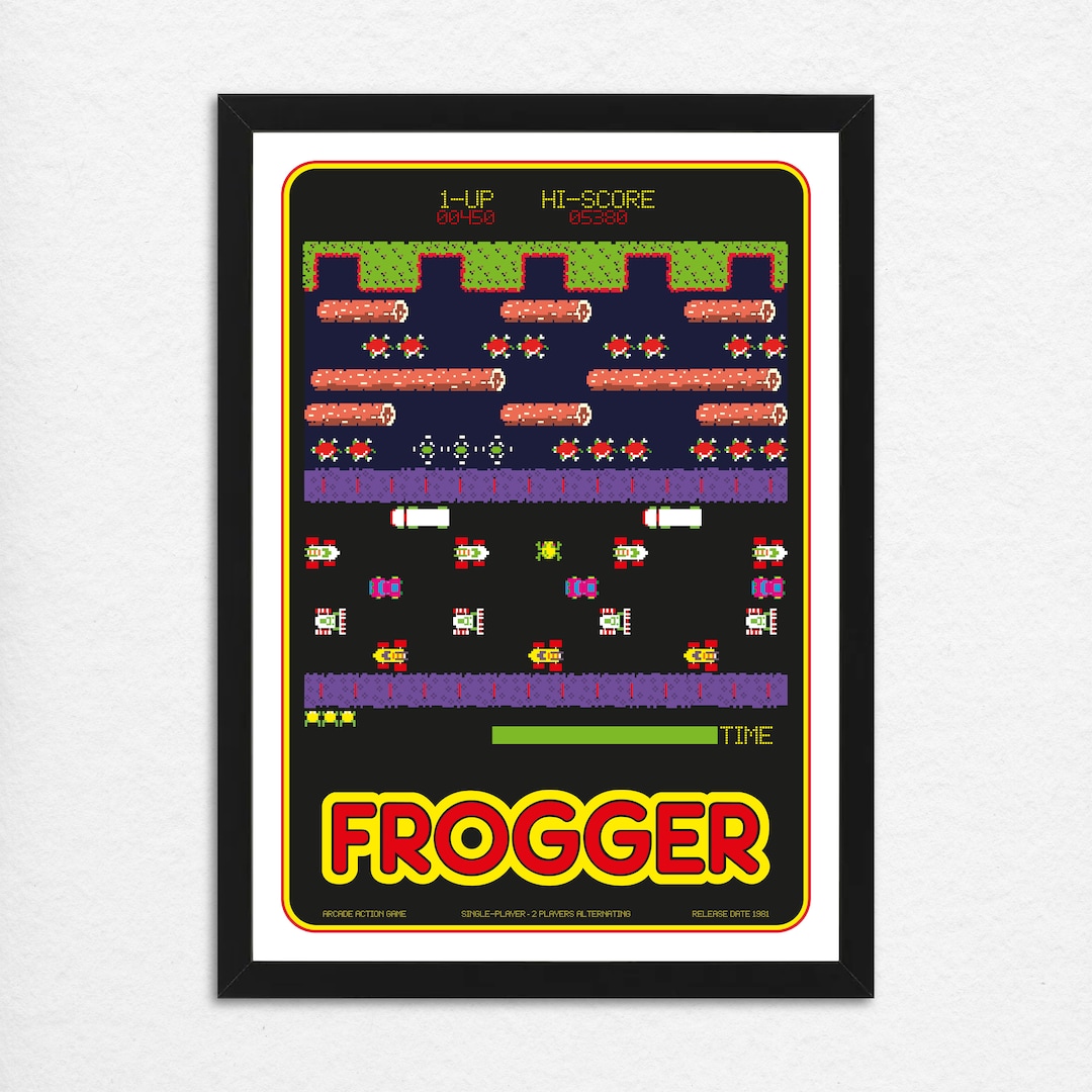 Frogger Arcade Poster: Retro 80s Gaming Art Print - Etsy