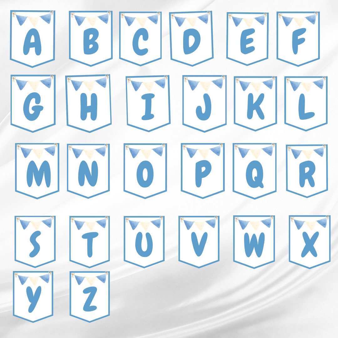Alphabet Banner Printable Digital Template Garland Create Your Own ...