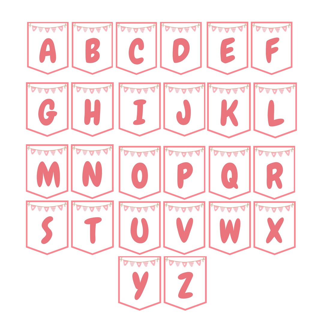 Alphabet Banner Printable Digital Template Garland Create Your Own ...