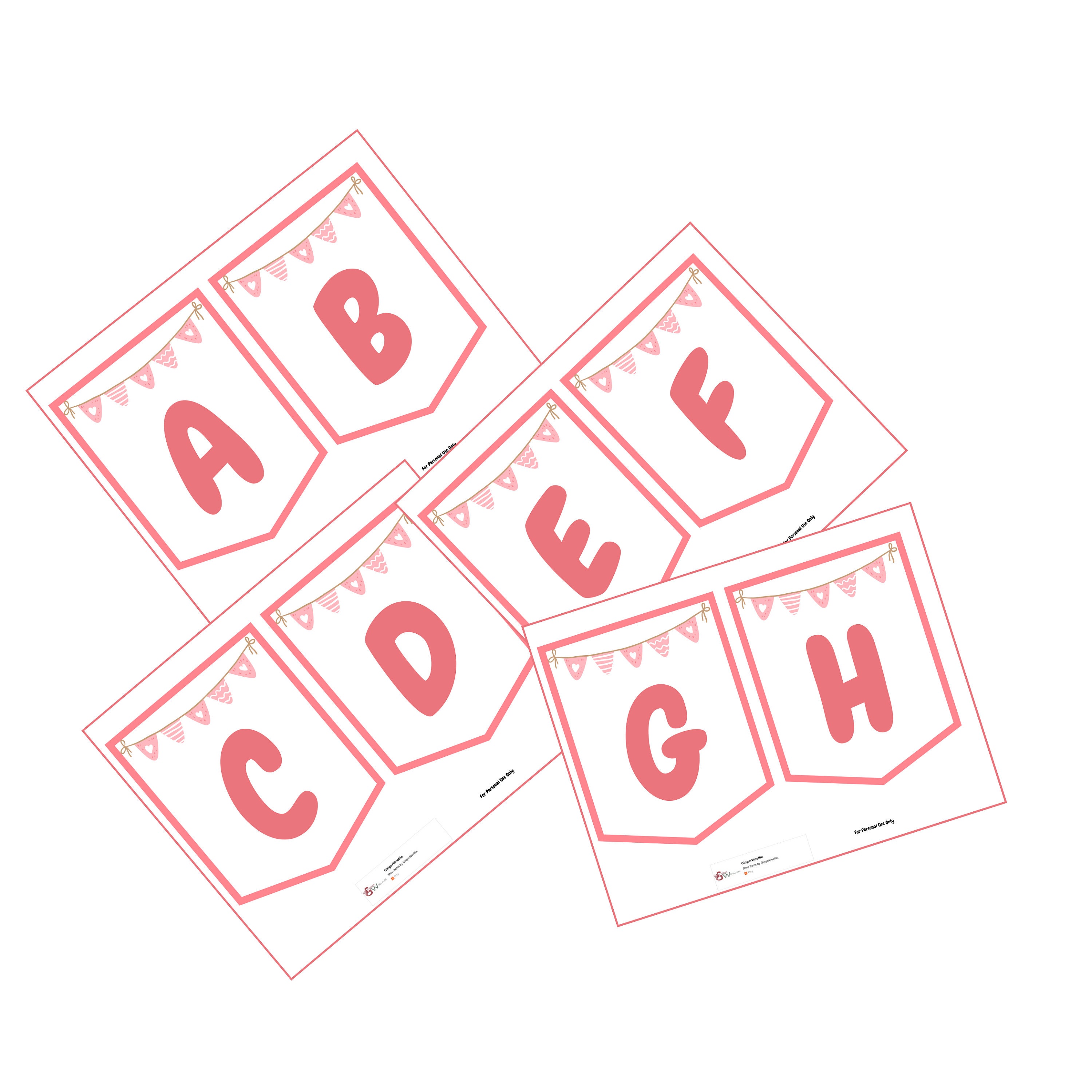 Alphabet Banner Printable Digital Template Garland Create Your Own ...