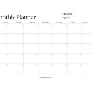 Editable Monthly Planner Template Month at a Glance Landscape A4 US ...