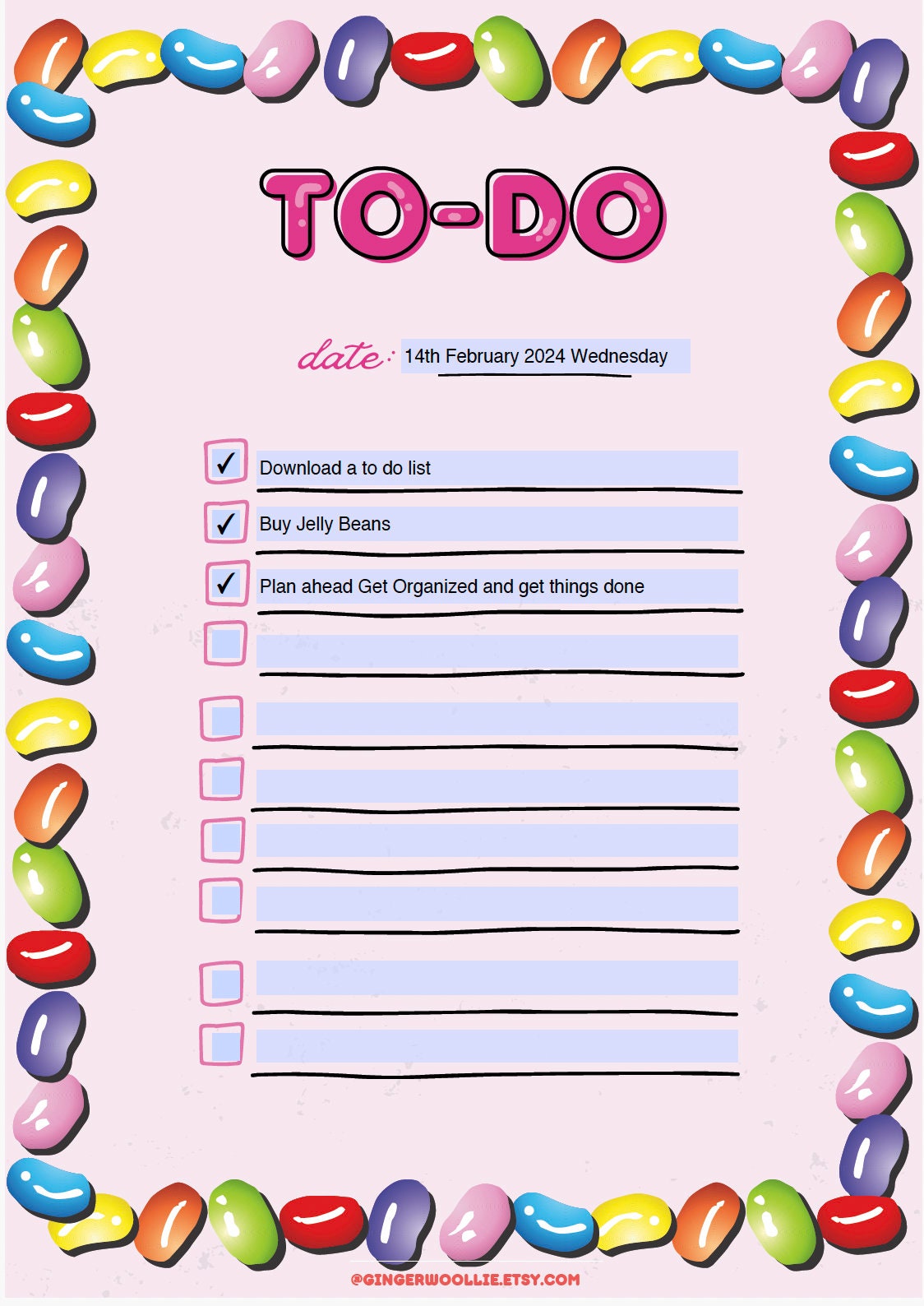 Kids to Do List Printable Planner Template Digital List Notepad Task ...