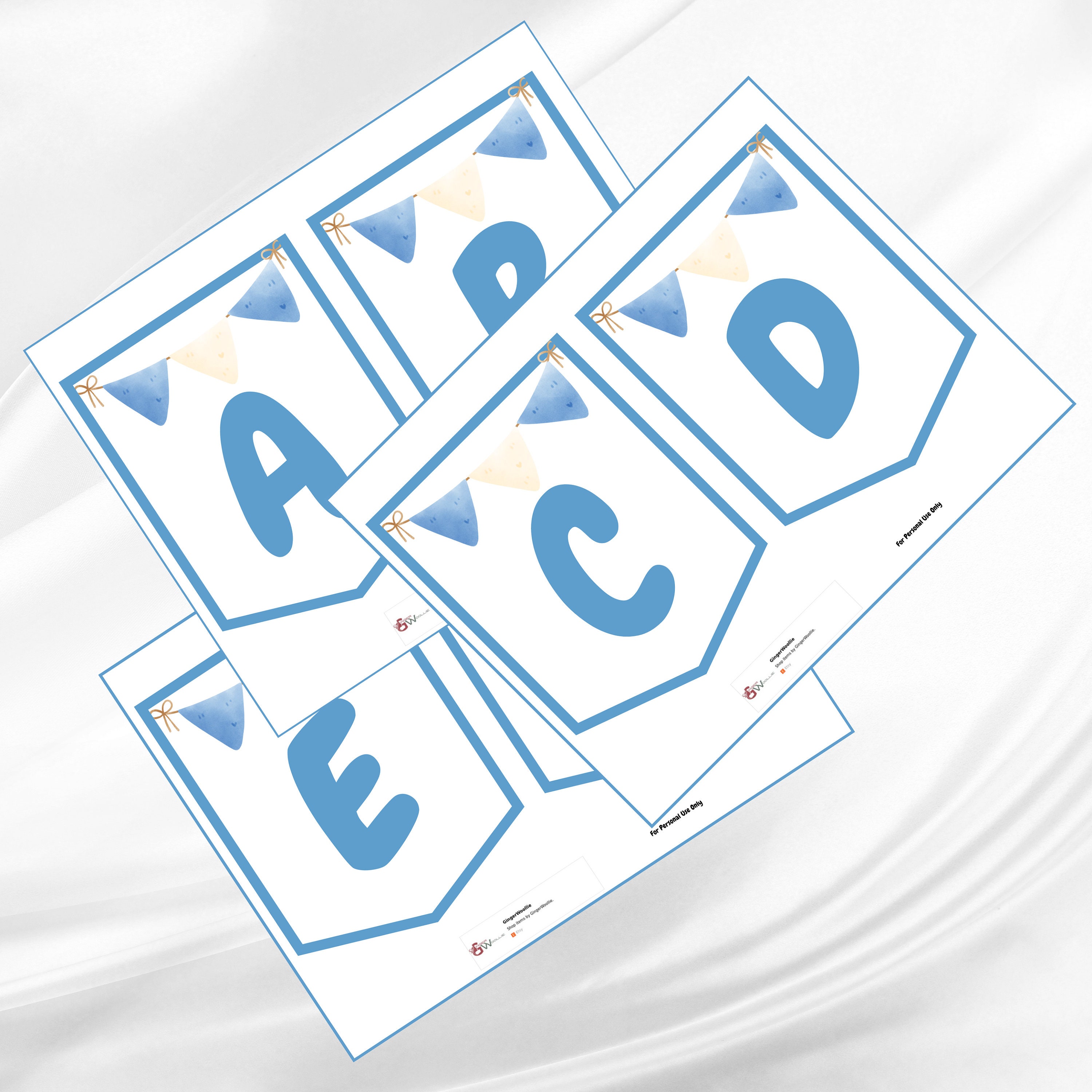 Alphabet Banner Printable Digital Template Garland Create Your Own ...