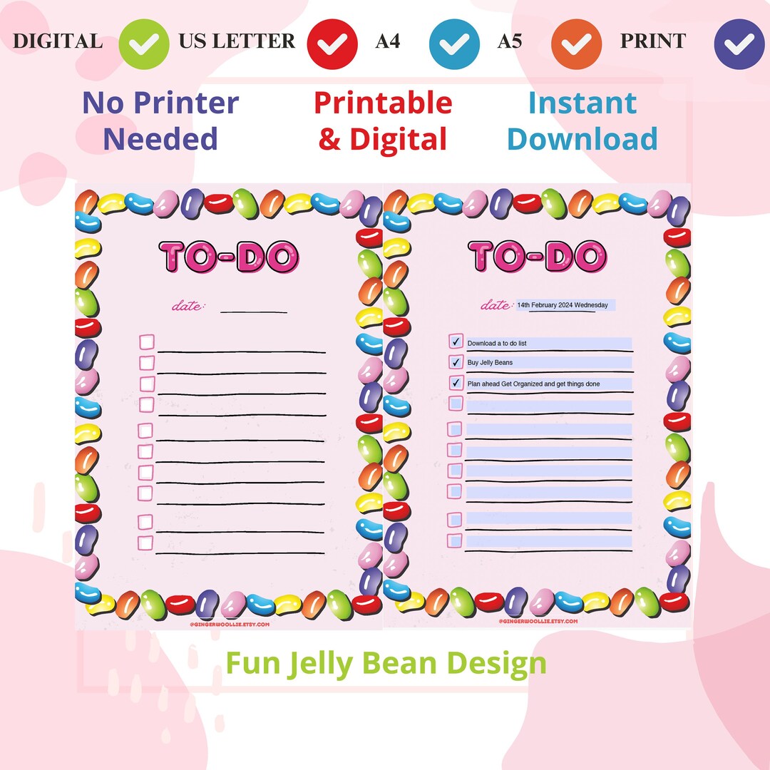 Kids to Do List Printable Planner Template Digital List Notepad Task ...