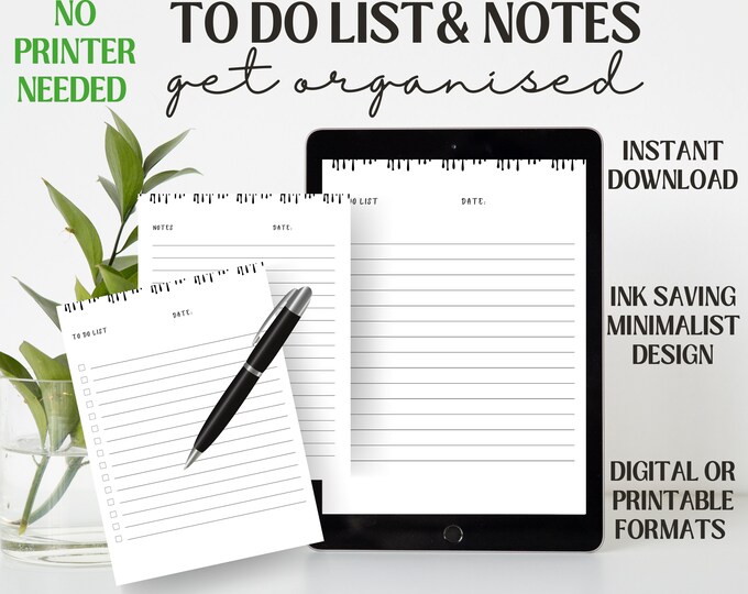 Simple to Do List Digital or Printable A4 A5 and US Letter Size Bonus ...