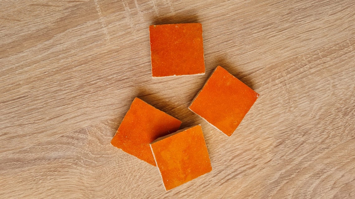 Moroccan Orange Zellige Tiles Handcrafted Tiles for Kitchen and ...