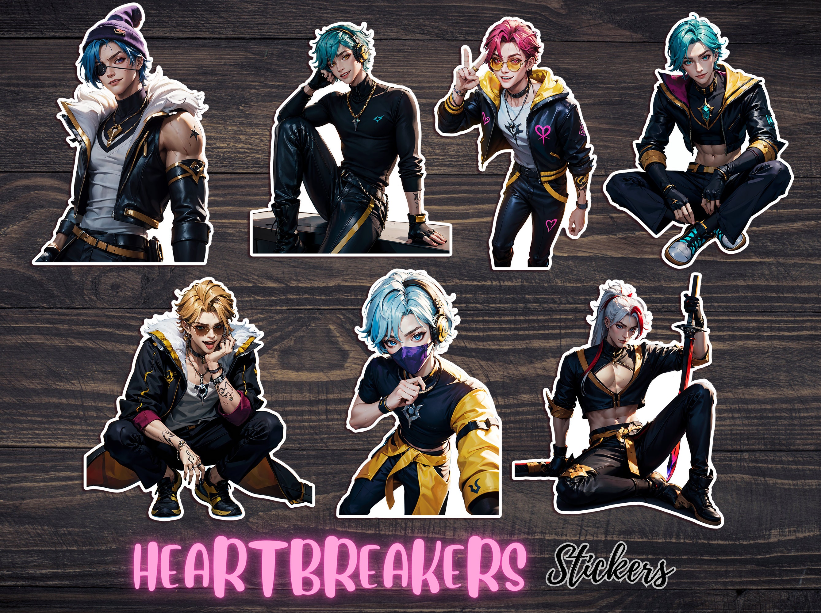 Bad Boys Sticker Pack Bundle heartbreakers Edition, Bishounen, Pretty ...