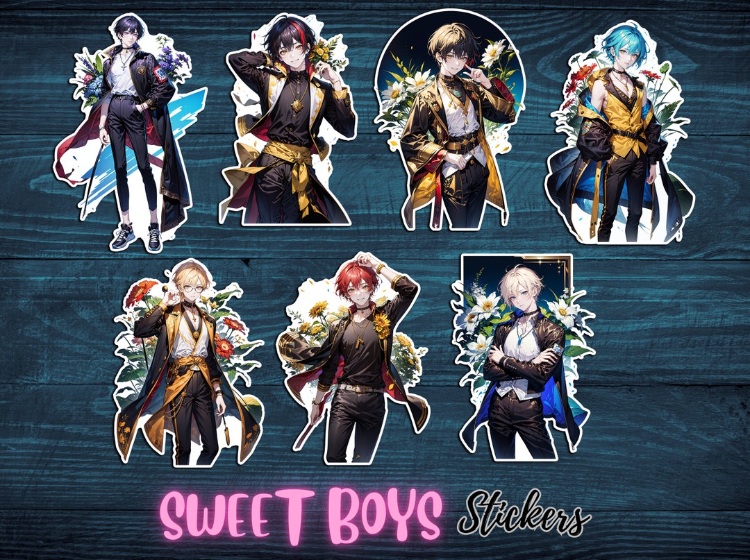 Sweet Boys Sticker Pack Bundle Flower Boys, Bishounen, Pretty Boys ...