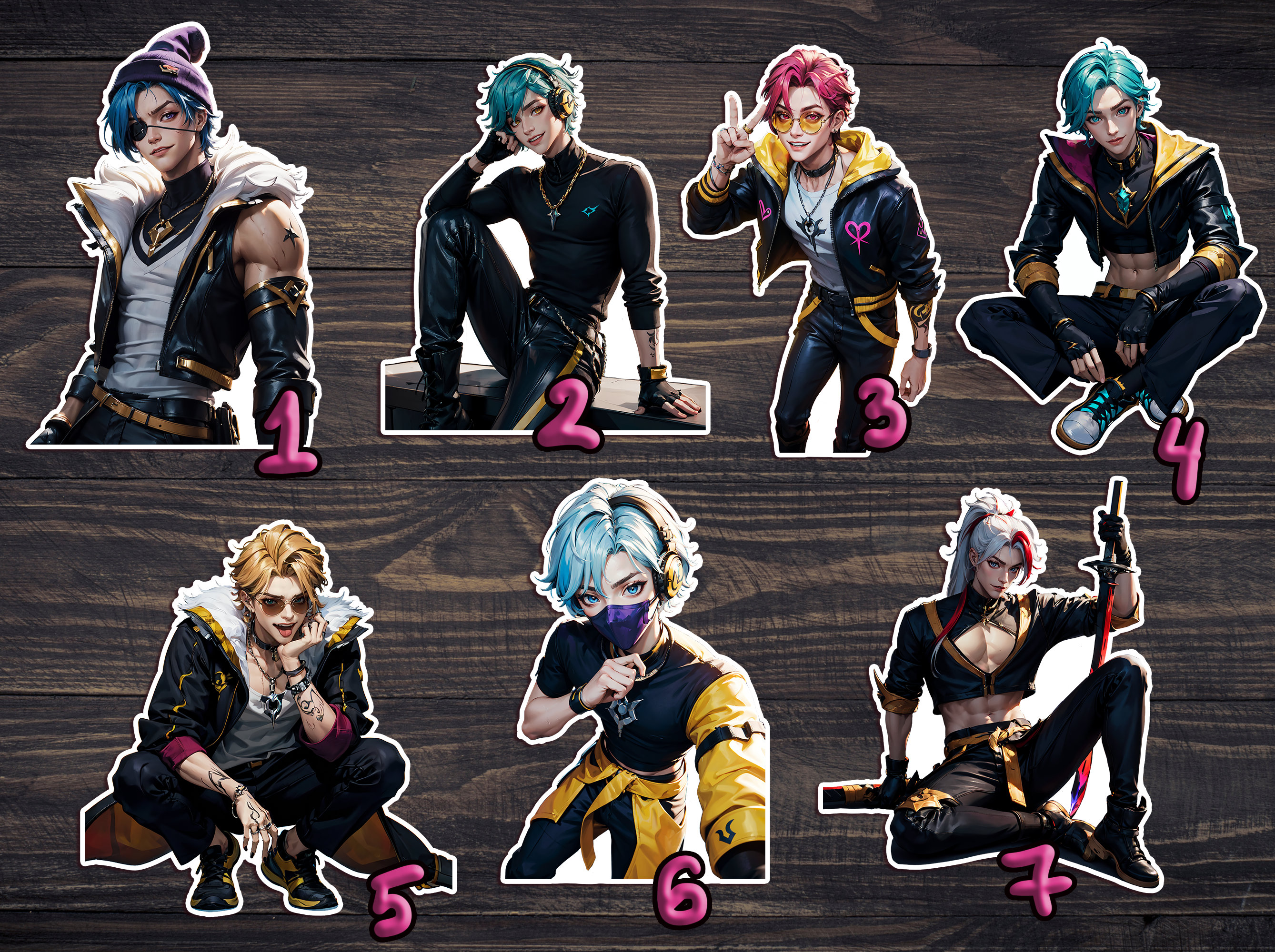 Bad Boys Sticker Pack Bundle heartbreakers Edition, Bishounen, Pretty ...