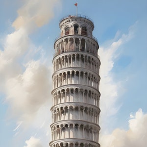 Oil Paint Pisa Tower 4k Wallpaper - Etsy
