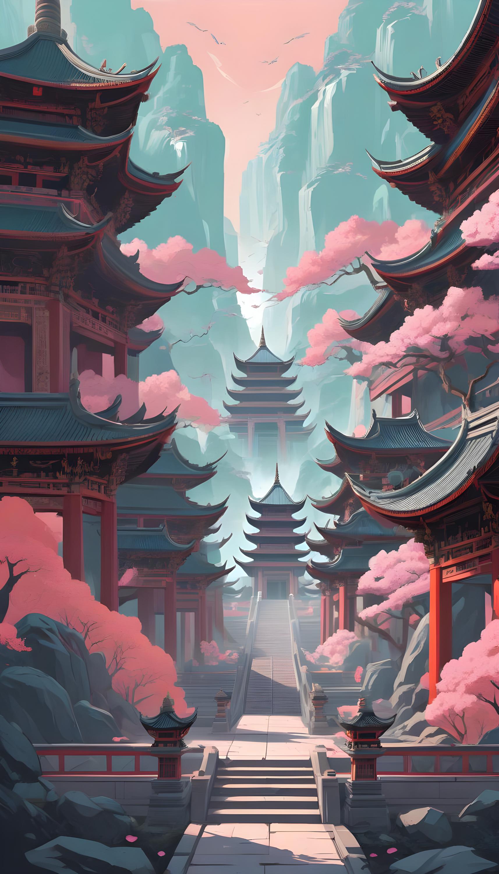 Sakura Temple of Japan Sakura 4k Wallpaper - Etsy