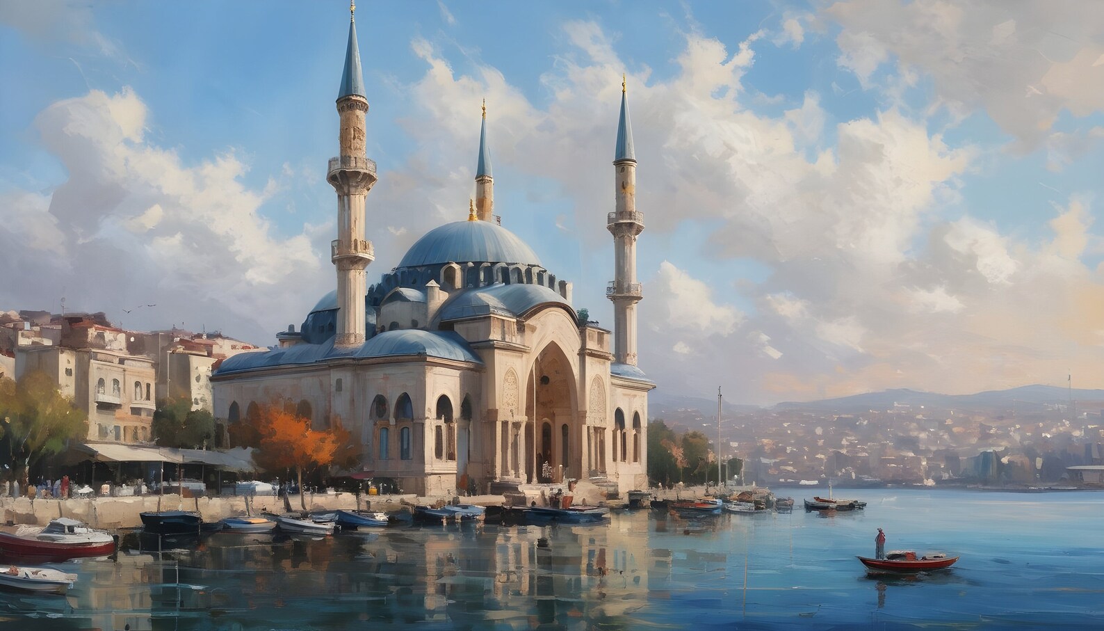 Beautifull Oil Painted Ortakoy Mosque at Bosphorus 4k Wallpaper - Etsy