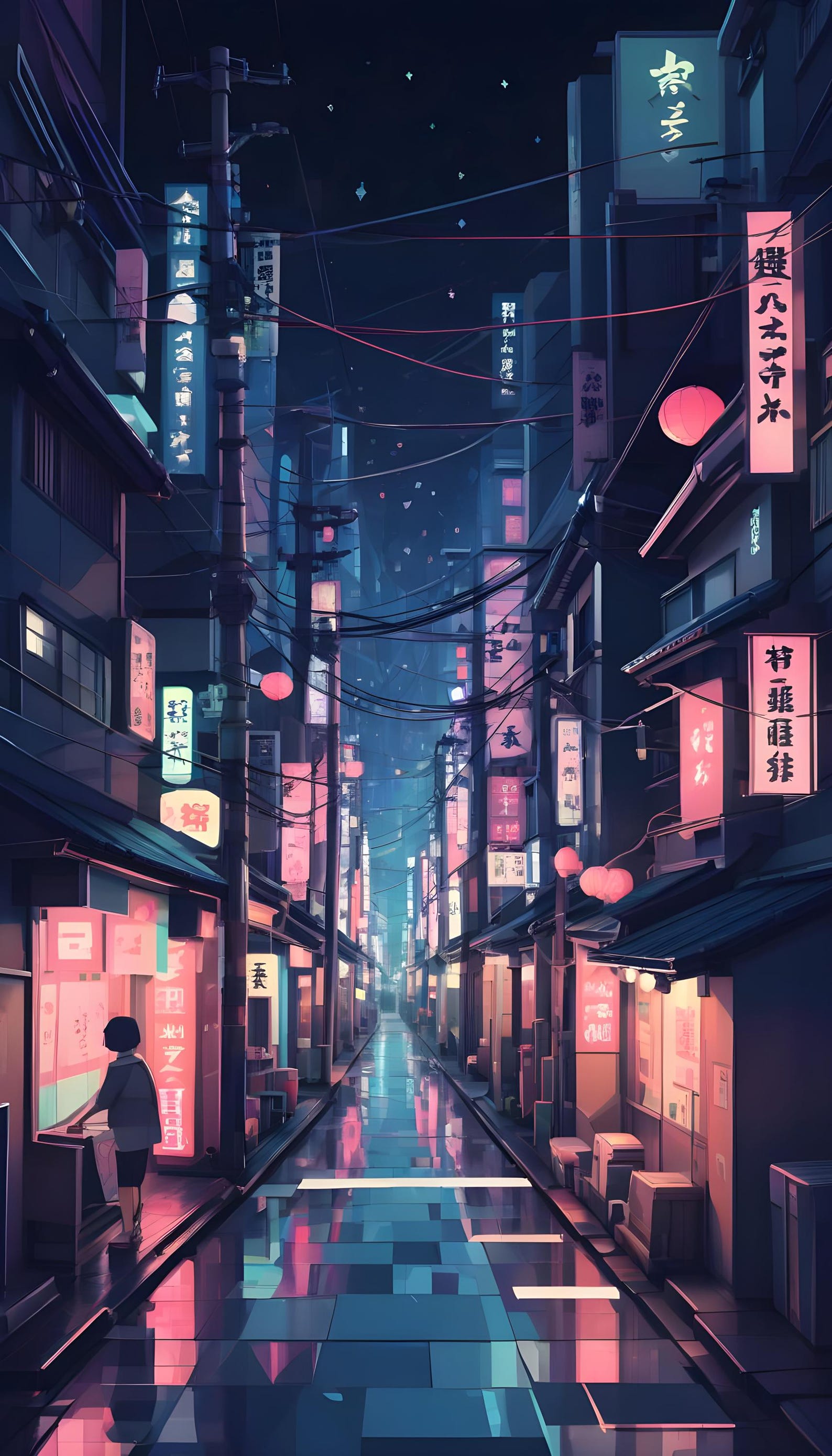 Tokyo Street Low Poly Wallpaper - Etsy