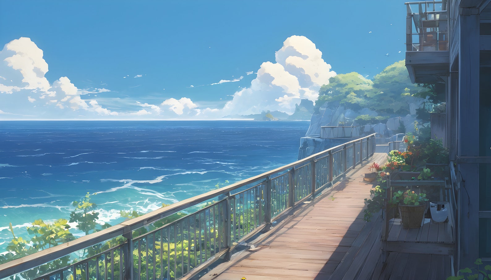 Near Ocean Side Anime Style 4k Wallpaper Etsy