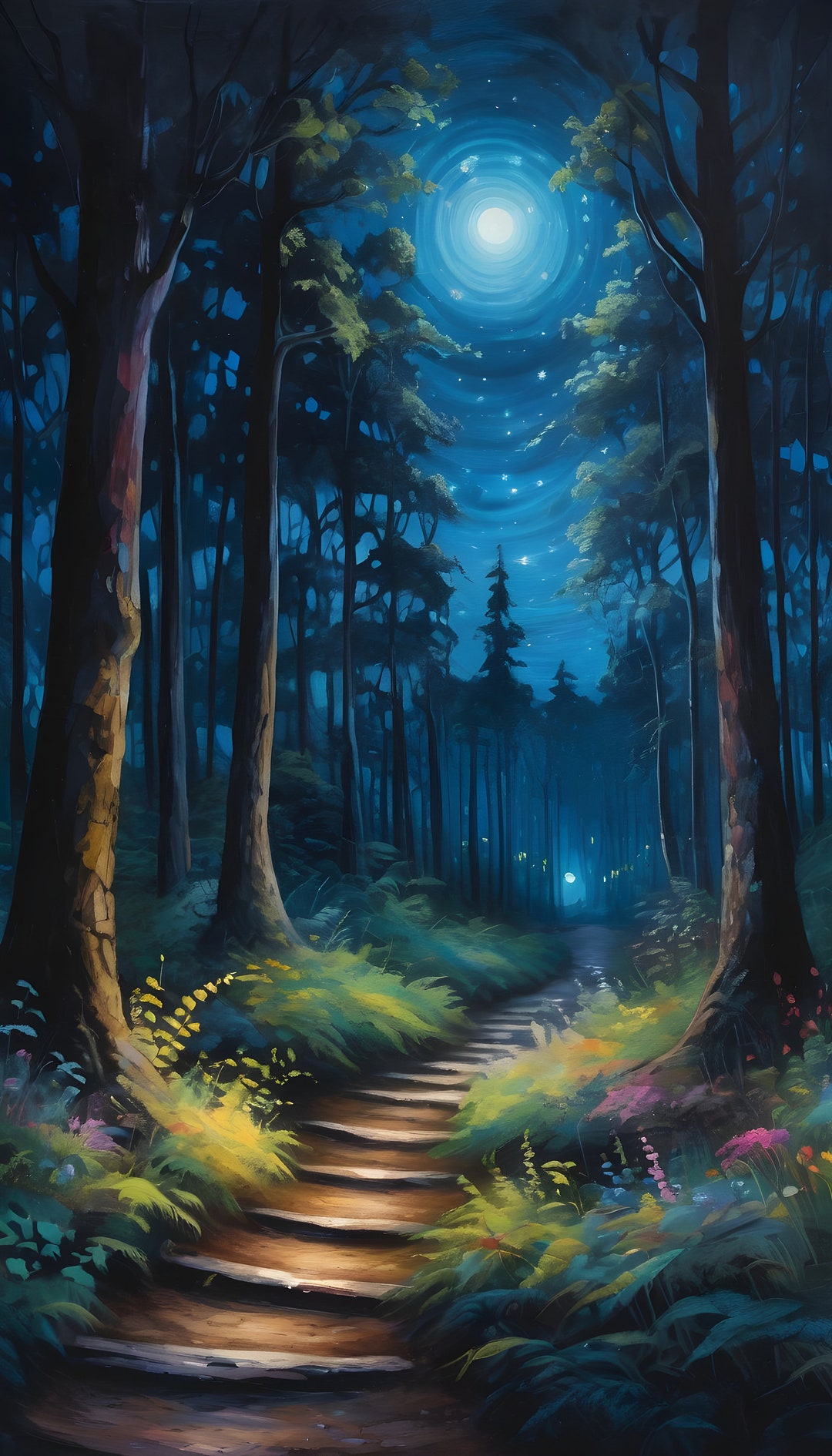 Magic Forest at Night 4k Wallpaper - Etsy