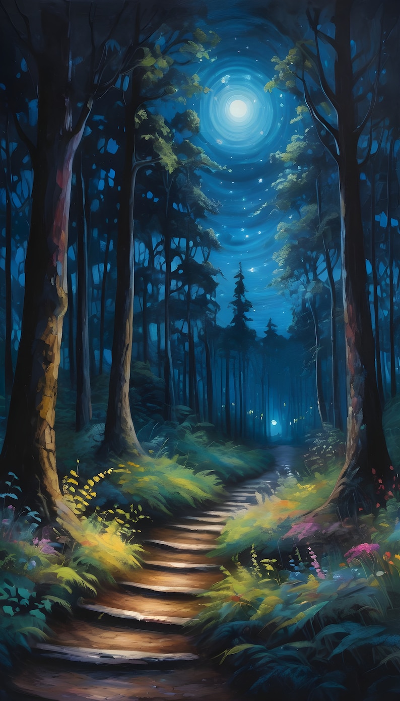Magic Forest at Night 4k Wallpaper - Etsy