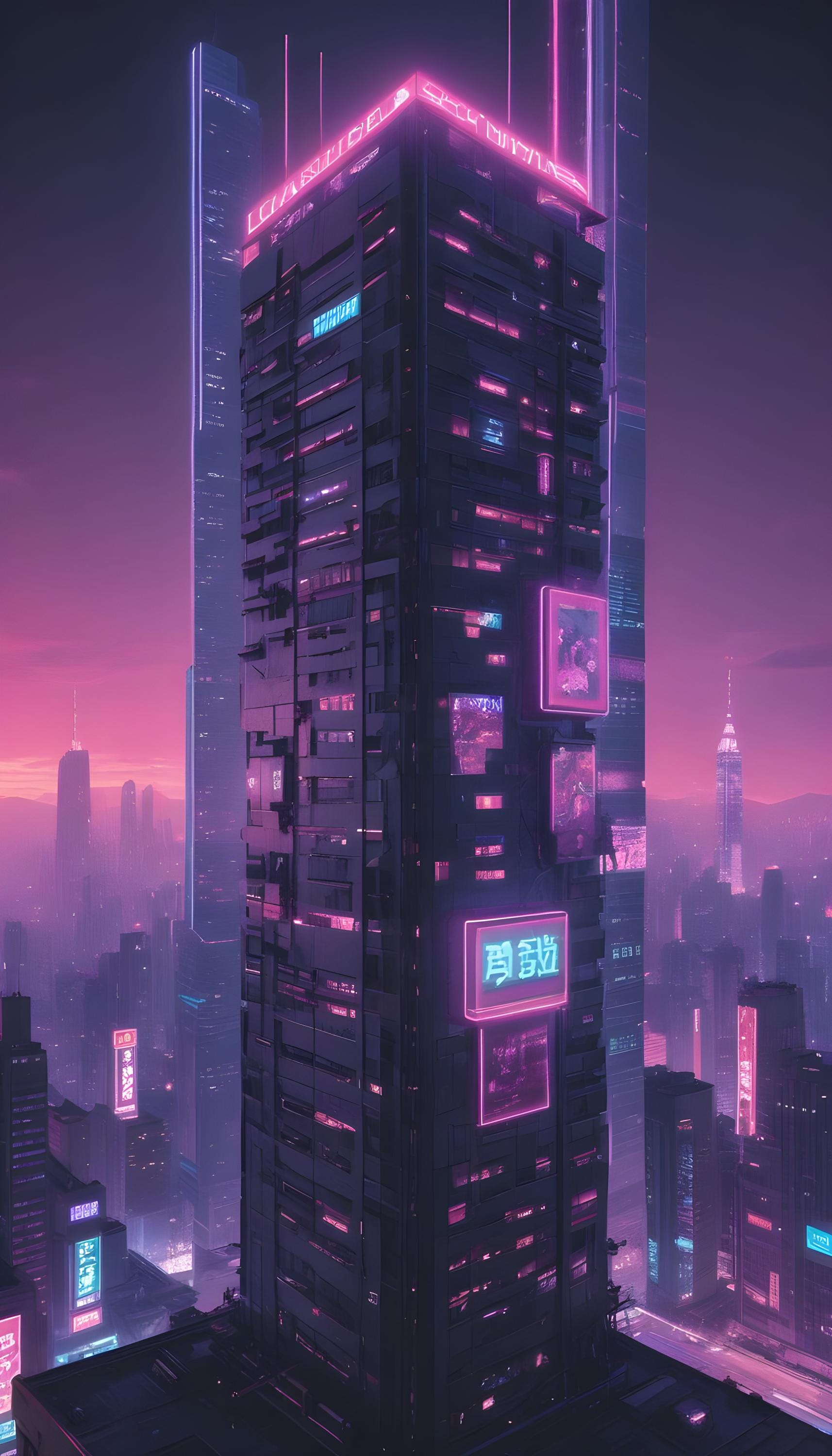 Cyberpunk Skyscraper 4k Wallpaper - Etsy