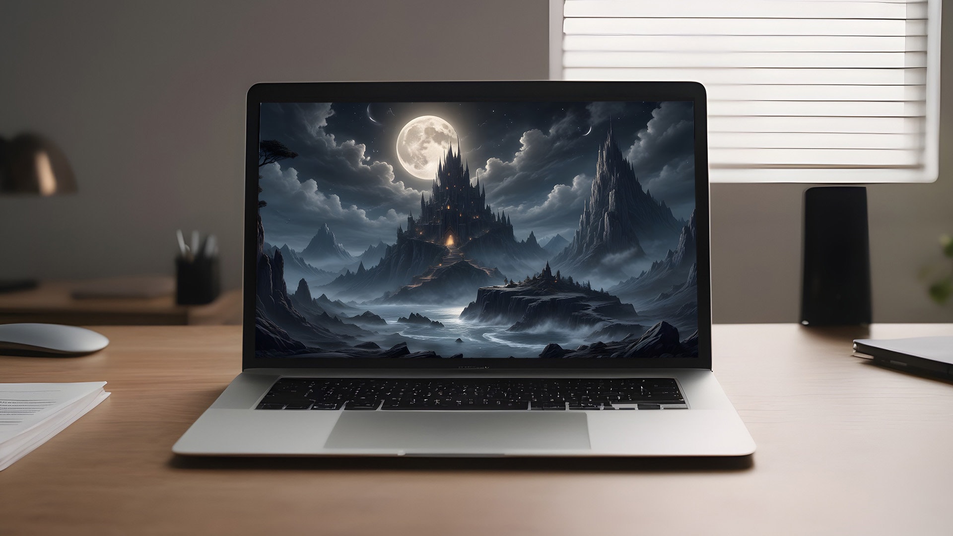 Moon Over Castle Epic Scene 4k Wallpaper - Etsy