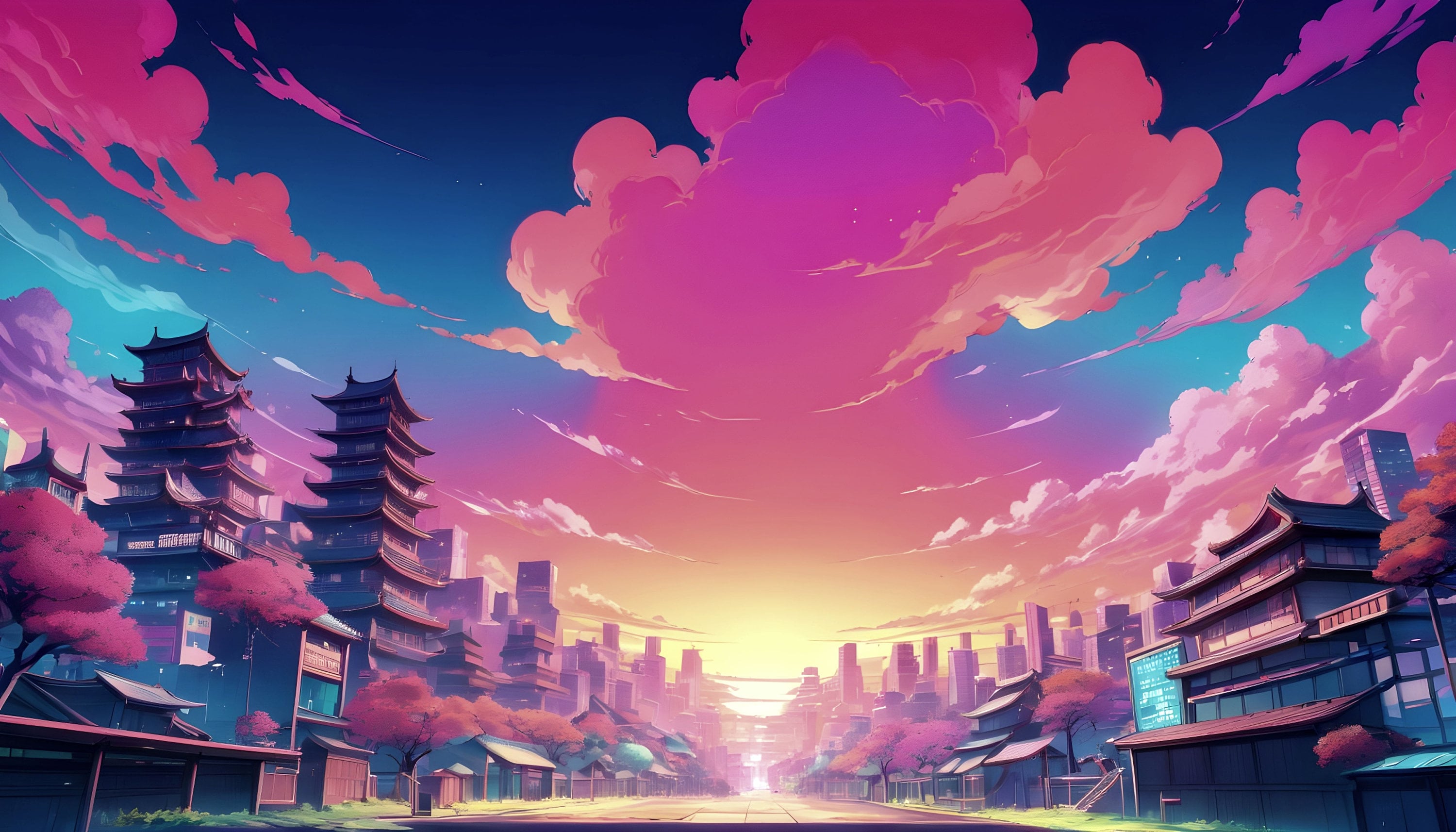 Pink City 4k Wallpaper - Etsy